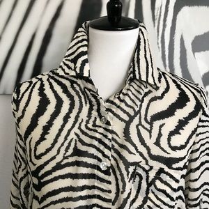 Tops | 22 Or 15nwot Zebra Button Down Shirt | Poshmark